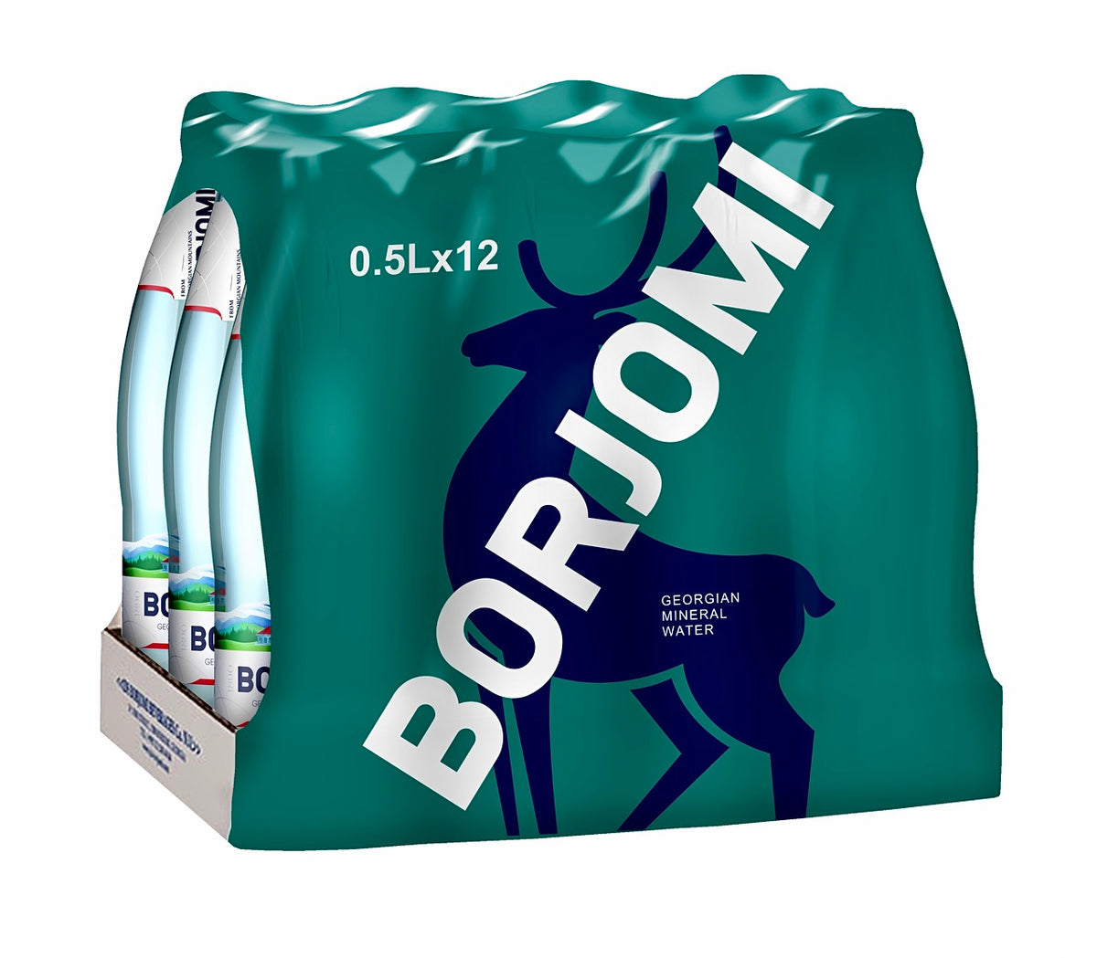 Borjomi Naturally Carbonated Georgian Mineral Water (12x500ml Glass Bo ...